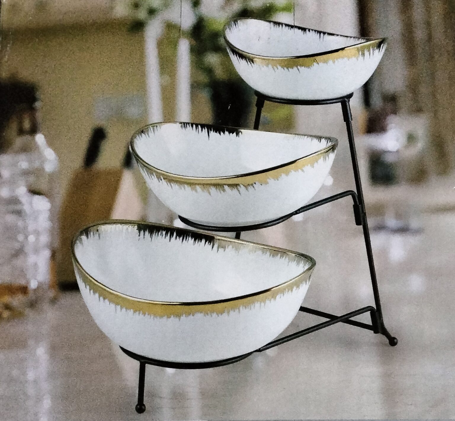 3 Tier Bowl Set With Metal Rank – Fajr's Collection | Your One Stop ...